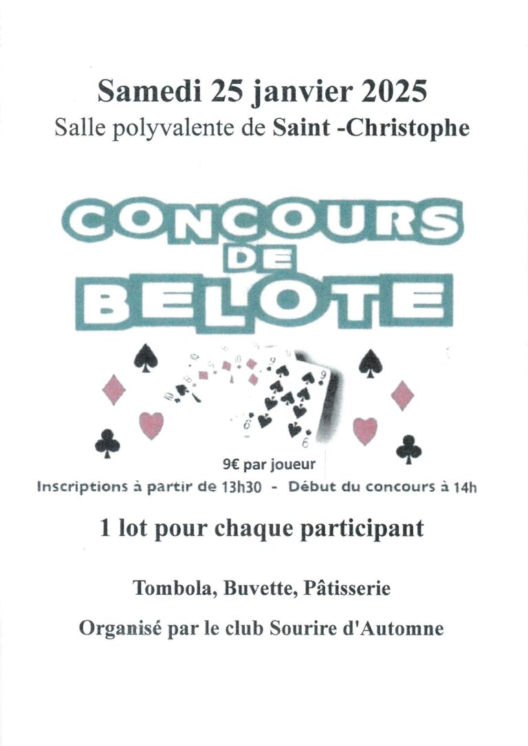 Concours de belote – Saint-Christophe